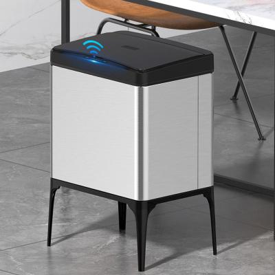 China Portable Electronic Household Kitchen Induction Garbage Bin Automatic Sensor Mini Indoor Plastic Smart Trash Can for sale