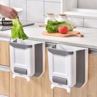 China Collapsible Hang Small Plastic Garbage Can 2.4 Gallon Foldable Waste Bin for Kitchen Trash Can for sale