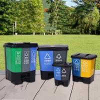 China Treadle Type Sorting Trash Can Dry And Wet Twin Sorting Garbage Can for sale