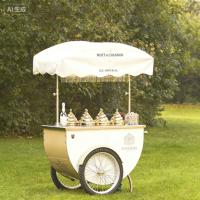 China Outdoor Cycling Food Cart with Night Market Retro Design for Street Stall Trolley and Decoration Display Stand for sale