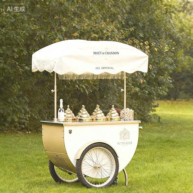 China Outdoor Cycling Food Cart with Night Market Retro Design for Street Stall Trolley and Decoration Display Stand for sale
