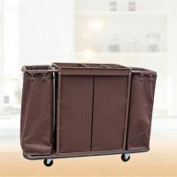 China Hotel Room Multi-Functional Double-Sided Linen Cart Housekeeping Cart for Cleaning & Storage for sale