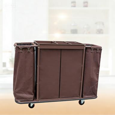 China Hotel Room Multi-Functional Double-Sided Linen Cart Housekeeping Cart for Cleaning & Storage for sale