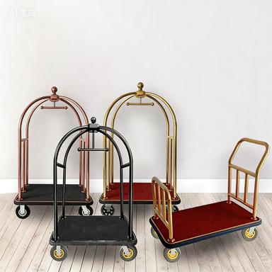China Thickened Luggage Handcart with Silent Wheel and Flatbed Design for Luxury Concierge Cart for sale