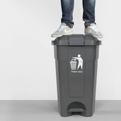 China Large Stylish Foot‑Pedal Trash Bin , Commercial Grade Hands‑Free Plastic Waste Can for Residential Communities, Parks & Public Buildings for sale
