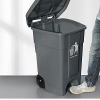 China Large Stylish Foot‑Pedal Trash Bin , Commercial Grade Hands‑Free Plastic Waste Can for Residential Communities, Parks & Public Buildings for sale