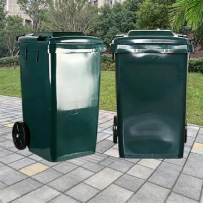 China Large Thickened Wheeled Plastic Commercial Sanitation Trash Bin With Lid , Outdoor Mobile Waste Container For Street, Park, Community for sale