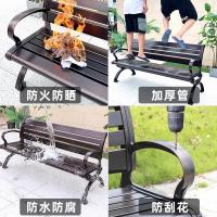 China European Style Outdoor Park Bench , Cast Iron Frame Public Garden Rest Bench Seat for sale