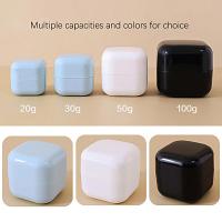 China Square Shape PP Plastic Cosmetic Jars with Screw On Cap for Creams and Beauty Products for sale