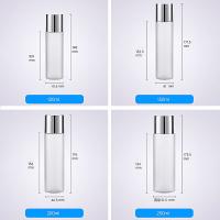 China Clear Frsoted PET bottles and jars with Shiny Sliver Cap in Customized Volume and Screw on Cap and  Pump Closures for sale