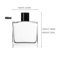 China Flat Shape Spraying Glass Perfume Bottles elegant design exquisite craftsmanship perfect for luxury fragrance packaging and display 50ml 100ml for sale