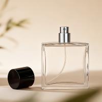 China Flat Shape Spraying Glass Perfume Bottles elegant design exquisite craftsmanship perfect for luxury fragrance packaging and display 50ml 100ml for sale