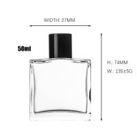 China Flat Shape Spraying Glass Perfume Bottles elegant design exquisite craftsmanship perfect for luxury fragrance packaging and display 50ml 100ml for sale