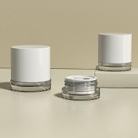 China Labeling Durable Round Plastic Cosmetic Jars and AS Jar Containers for Beauty Products for sale