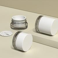China Labeling Durable Round Plastic Cosmetic Jars and AS Jar Containers for Beauty Products for sale