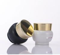 China 30g Glossy Leakproof Cosmetic Glass Jars and Porcelain Glass Jars for Creams Balms Lotions for sale