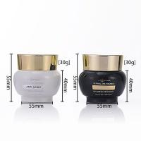 China 30g Glossy Leakproof Cosmetic Glass Jars and Porcelain Glass Jars for Creams Balms Lotions for sale
