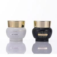 China 30g Glossy Leakproof Cosmetic Glass Jars and Porcelain Glass Jars for Creams Balms Lotions for sale