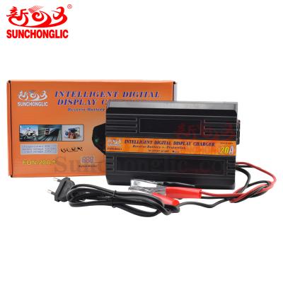China FON-20A+ Three Stage Intelligent PWM Lead Acid Battery Charger for 12V 24V AGM GEL Car Batteries for sale