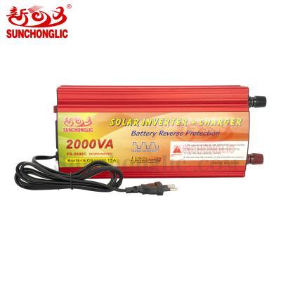 China 2000VA Peak Power Modified Sine Wave Inverter with Built-in 15A Battery Charger for Solar Off-Grid & Emergency Use for sale