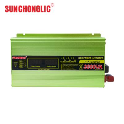 China Car Power Inverter FTA‑D4000A Quasi‑Sine Wave DC12V‑AC230V Peak 4000VA Off‑Grid Voltage Converter with Digital Screen & USB for sale