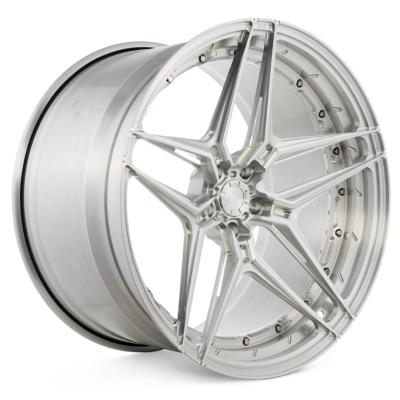 China 6061-T6 Brushed Silver Concave Design Wheels 2PC Configuration for sale