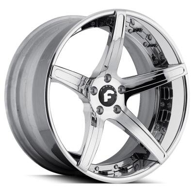 China JWL TUV VIA  Brushed Silver Rims With Chrome Lip Affilato-ECL for sale