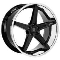China VIA 6061-T6 Lexani Savage Gloss Black Wheels With Chrome Lip for sale