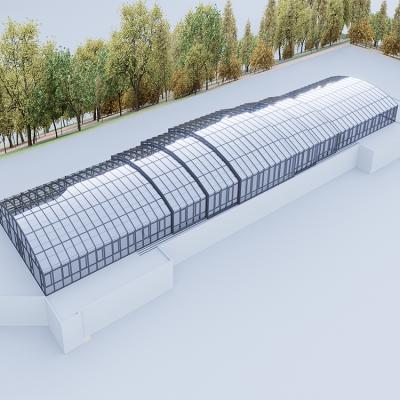 China Sliding Sunroom Aluminium Outdoor Motorised Veranda Retractable Electric Glass Roof Swimming Pool Enclosure Motorized for sale