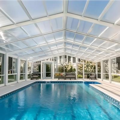 China Modern Outdoor Swimming Pool Sunroom with Polygon Roof Molding Waterproof Design for Residential and Home Office Use for sale