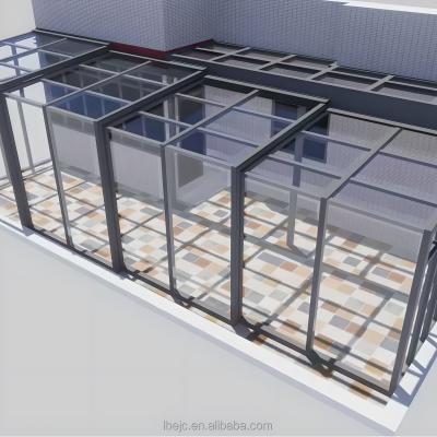 China All-Season Sunroom Conservatory Retractable Veranda Electric Sliding Glass Vent Window for Villas Tempered for sale