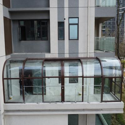 China Modern Design Automatic Retractable Sliding Glass Enclosure for Outdoor Garden Pool Villa Sunroom Roof Cover Flat Molding Ground for sale