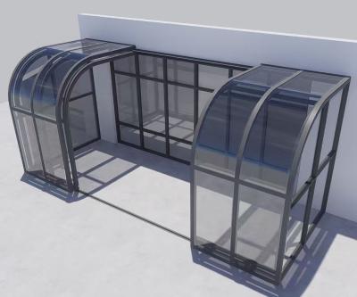 China High Quality Custom Prefabricated Winter Garden Sunroom Modern Luxury Glass House with Flat Tempered Roof for Hotel Park Villa for sale