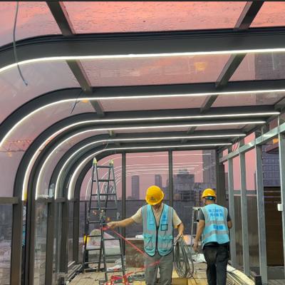 China Modern Glass House Prefab Folding Veranda Tempered Glass Roof for Villa Hotel Apartment Park for Sunroom Panels for sale