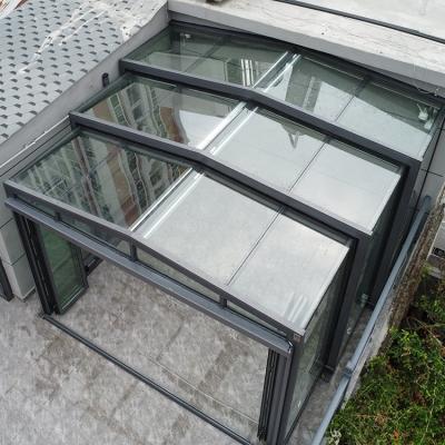China Electric Retractable Roof Sunroom Enclosure Four Season Commercial Aluminium Structure Motorized Movable Sunrooms & Glass Houses for sale