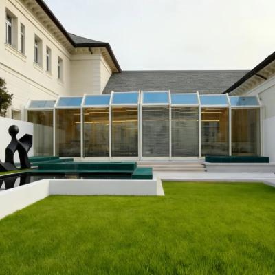 China Modern Foldable Mobile Residential Sunroom Retractable Waterproof Flat Intelligent Electric Laminated Tempered Glass High Light for sale