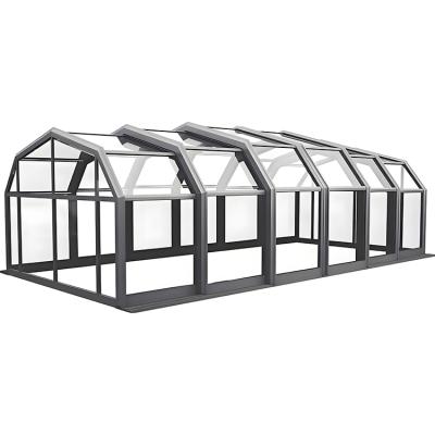 China Modern Outdoor Retractable Garden Sunroom Sliding Solarium Tent Solar Glass Panels Flat Roof for Bedroom Exterior Indoor-Outdoor for sale