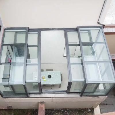 China Outdoor Retractable Solar Glass Panels Solarium Tent for Apartments Villas Hotels for Garden Sunroom Sliding Sunroom Triangle for sale