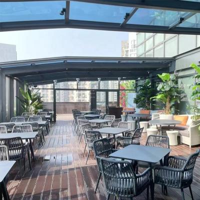 China Commercial Aluminum Sunroom with Retractable Glass Roof for 4 Seasons-for Villas Hotels or Parks with Solarium Application for sale
