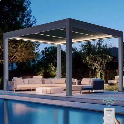 China Lanboer Luxury Bioclimatic Aluminum Patio Roof Motorized Garden Gazebo with Louvered Outdoor Pergola Pavilion Category for sale