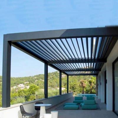 China British 3x3 Garden Patio Aluminum Pergola Eco-friendly Smart Motorized Slat Louver Waterproof Pavilion Stylish Metal Gazebo for for sale