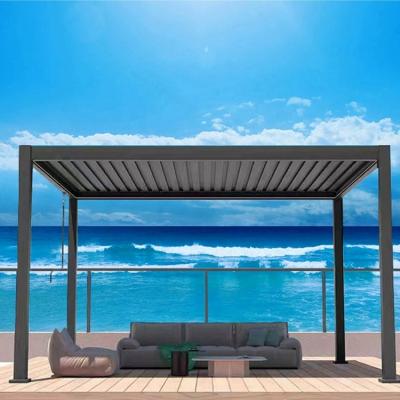 China 3*2 Factory Direct Motorized Aluminum Frame Polyester Folding Deck Canopy Awnings Covers Roof Aluminum Pergola for sale