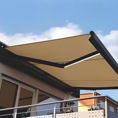 China High Quality Aluminum Electric Remote Control Retractable Folding Arm Awnings Full Cassette Polyester Awning Canopy for sale
