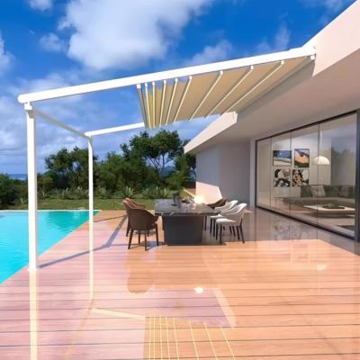 China Retractable Windproof Roof Top Awning Over-Roof Pergola Sunroom Patio Cover Shade for Balcony Application for sale