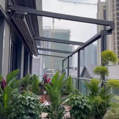 China Waterproof Retractable Awning with Aluminum Frame Polyester Sail-Outdoor Patio Canopy 6m Projection Customizable Dimensions for sale