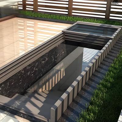 China Modern Sliding Electric Translation Skylight for Sun Room Flat Attic Basement Light Aluminum Alloy Roof Contemporary Design for sale