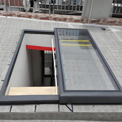 China Customized Sliding Aluminum Alloy Roof Skylight Electric Entrance Staircase Manual Basement Light Well for Awning Windows for sale