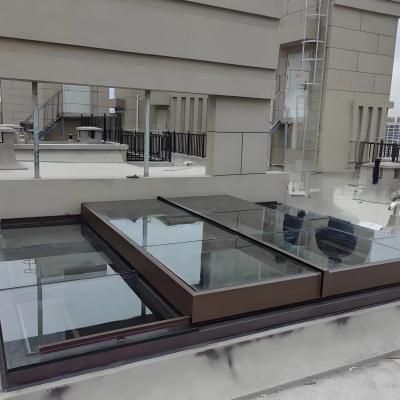 China Modern Windproof Aluminum Alloy Smart Window System Weather Sensing Automatic Sunroof for Flush Roof Skylight for Staircase for sale