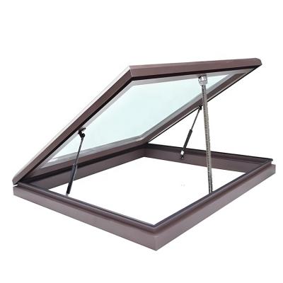 China Electric Remote Control Automatic Skylights Steel and Aluminium Frame Folding Roof Window Access Hatch for Outdoor Kitchen Use for sale
