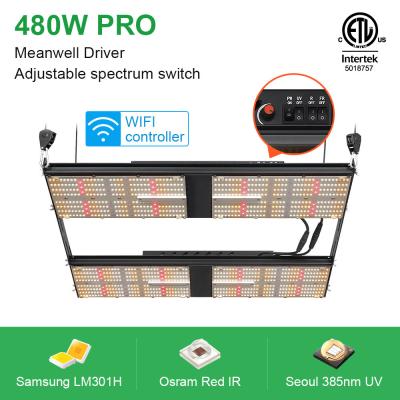 China 480W Red IR UV Vertical Indoor Plant Grow Light LM301H Quantum Board for sale